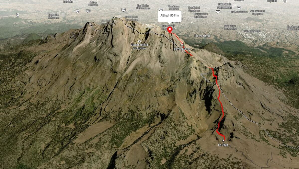 Ruta de ascenso al Iztaccíhuatl – Alidrisi Cartografía